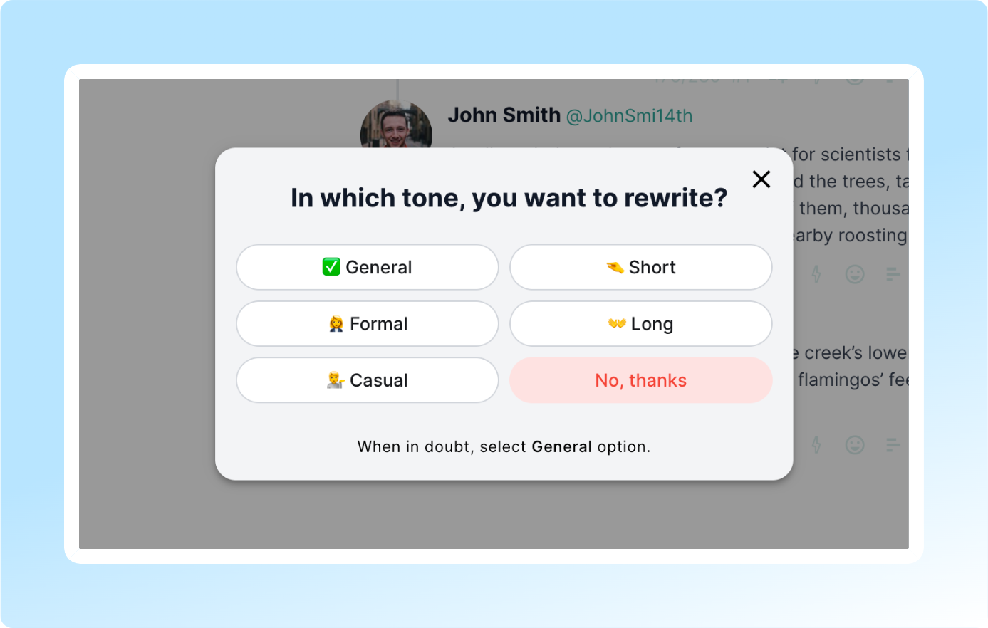 Rewrite tweets with tone